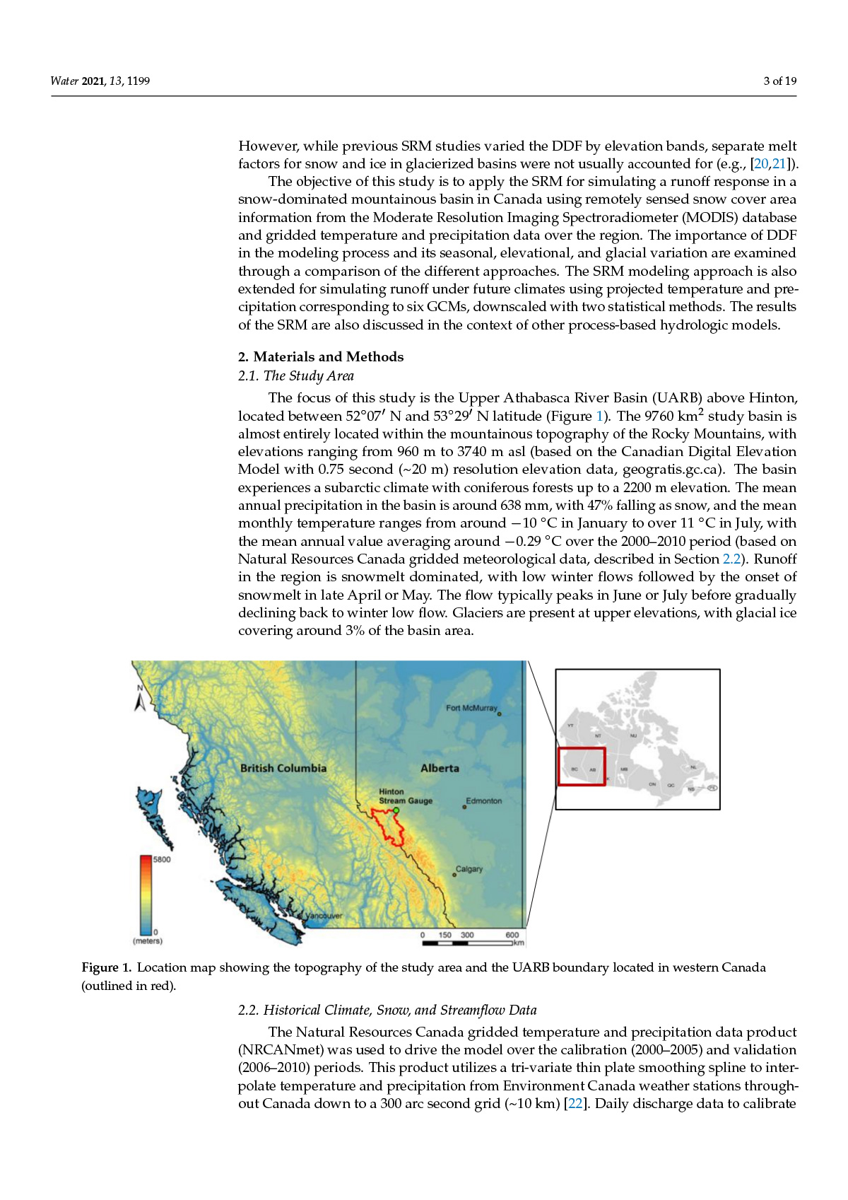 Runoff Projection from an Alpine Watershed in Western Canada ...